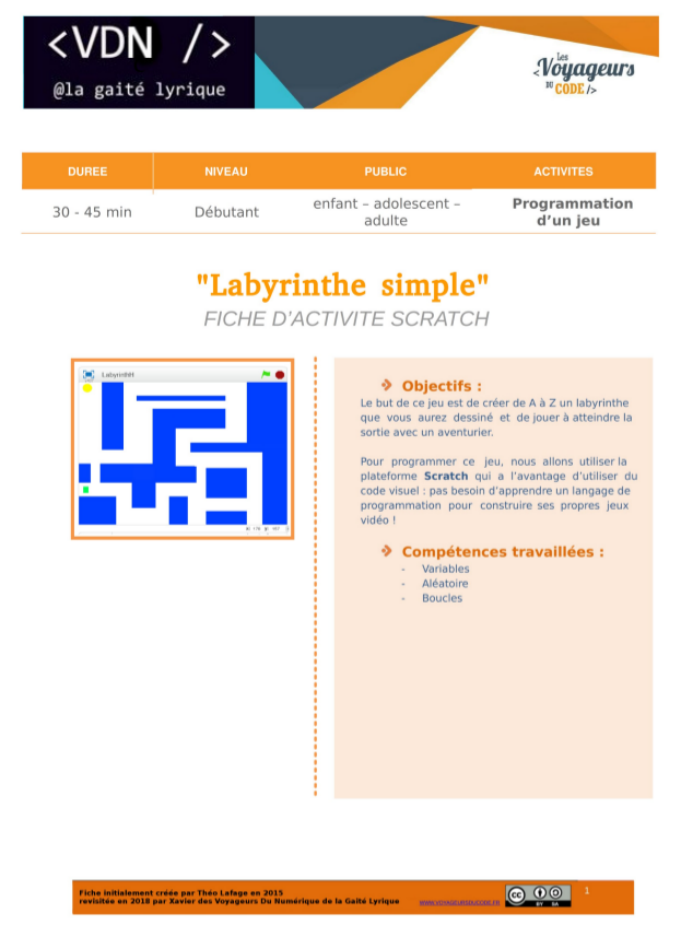 Labyrinthe simple. Rien de telle que cette fiche Scratch… | by Classeur ...