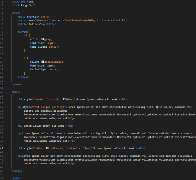 HTML ve CSS: Dahili ve Satır İçi Stil Kullanımı | by mirac kara | Jul ...