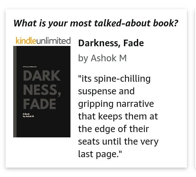 Darkness, Fade Book by Ashok M | by Ashok M | Dec, 2023 | Medium