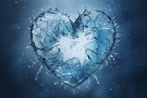 The Shattered Ice-Cold Heart. The untouched ice-cold heart, filled ...
