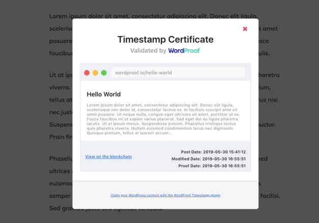 WordProof Timestamp Plugin is now Available | by EOS News | Medium