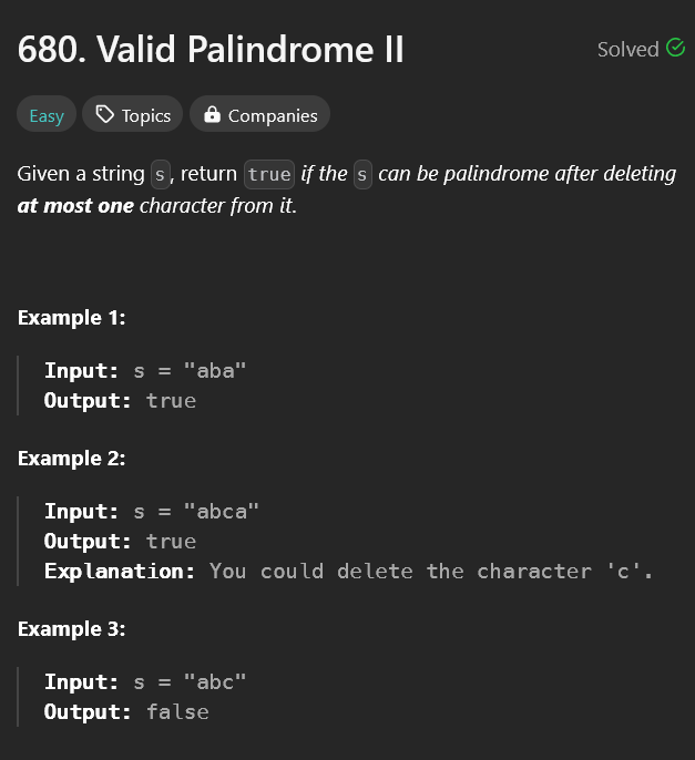 Efficiently Checking Palindrome Validity with at Most One Deletion | by Shaswata Saha | Medium