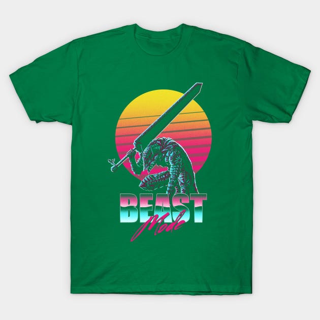 Berserk T-Shirts — Beast Mode TP1806 - Berserk Merchandise Store - Medium