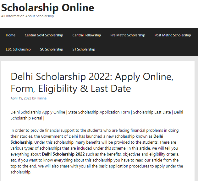 Delhi Scholarship 2022: Apply Online, Form, Eligibility & Last Date | by Scholarship Online | Medium