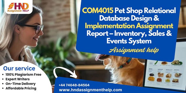 COM4015 Pet Shop Relational Database Design & Implementation Assignment Report — Inventory ...
