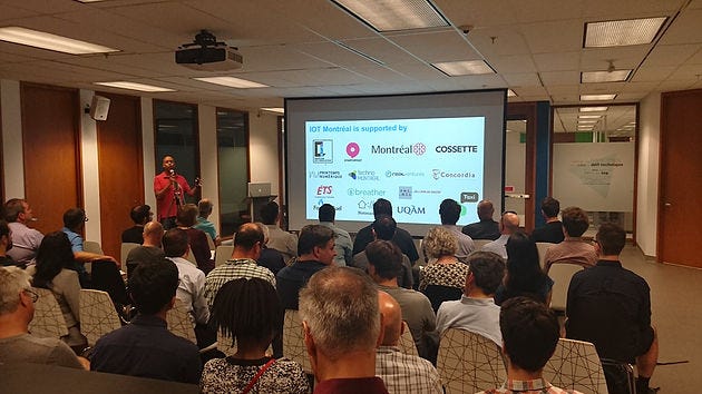 Daniel Drouet presenting IOT Montreal and its LoRaWAN network to the ...