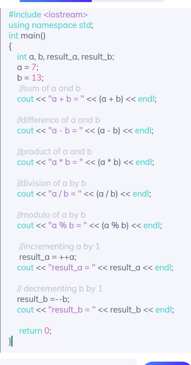 Operators In C++:. Arithmetic Operators. | By S P | Medium
