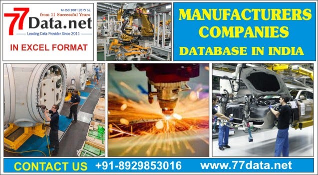 Manufacturing Companies Database in India — 8929853016 - 77data.net ...