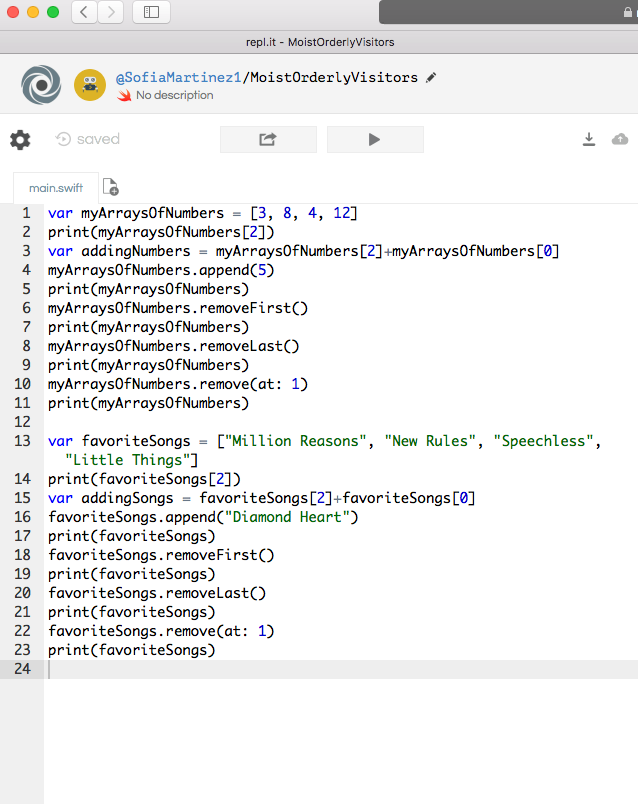 Arrays Activity. Sofia Martinez A01570632 | by Sofía Martínez | Medium