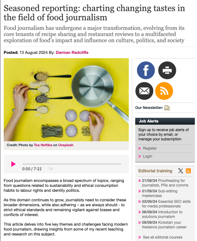 Exploring the Shifting Landscape of Food Journalism | by Damian ...