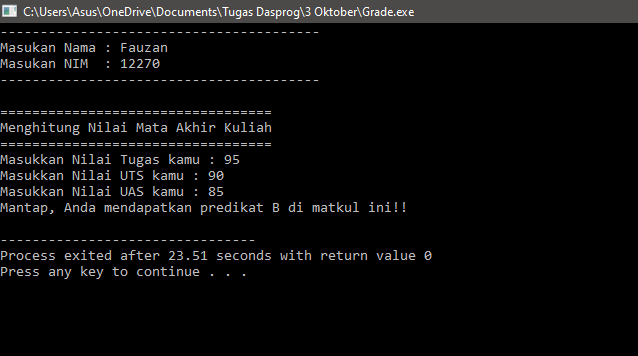 Program Menentukan Grade Nilai di C++ | by Rizkco Fauzan Adhim | Medium