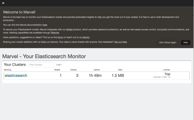 Elasticsearch Marvel 2.x はプロダクションでも無料で使えるので入れておこう。 | by Kunihiko Kido | Hello! Elasticsearch ...