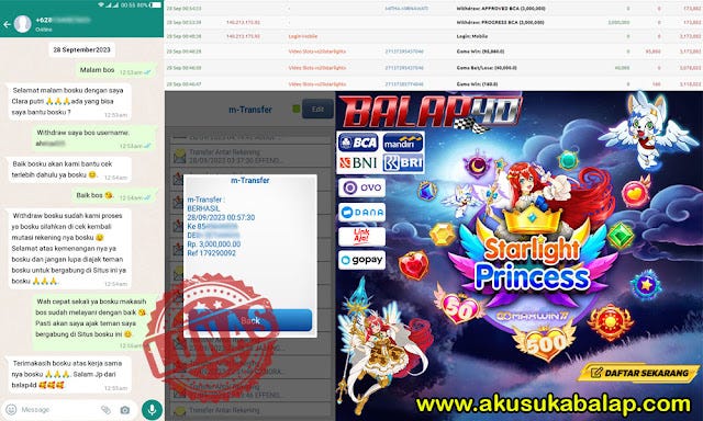 Bukti Member Balap4d Maxwin Di Starlight princess 28 September 2023 - Buktijpbalapd - Medium