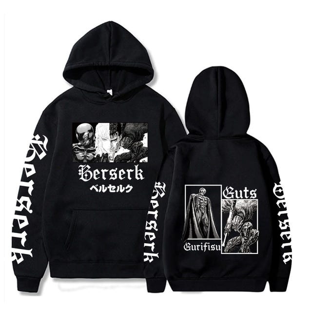 Berserk Hoodies- Berserk Guts Gurifisu Graphic Printed Hoodie - Berserk ...