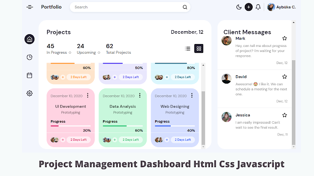 Project Management Dashboard Using Html Css Javascript By Cwrcode Medium