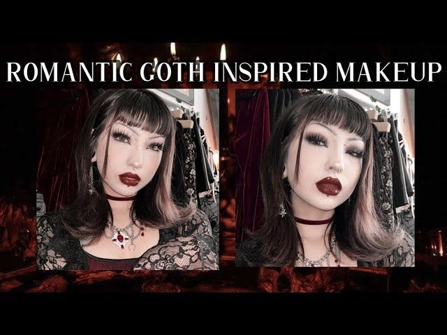 Romantic Goth Inspired Makeup And Outfit Goth Makeup - Grunge Makeup - Medium