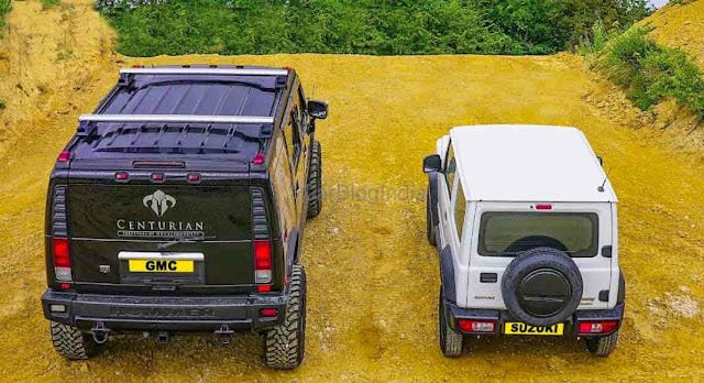 Off-Roading Battle Of The Jimny vs. Hummer H2 - Maruti Biz - Medium