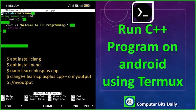 C++ edit, compile and execute on Termux | by Willamswhite | Medium