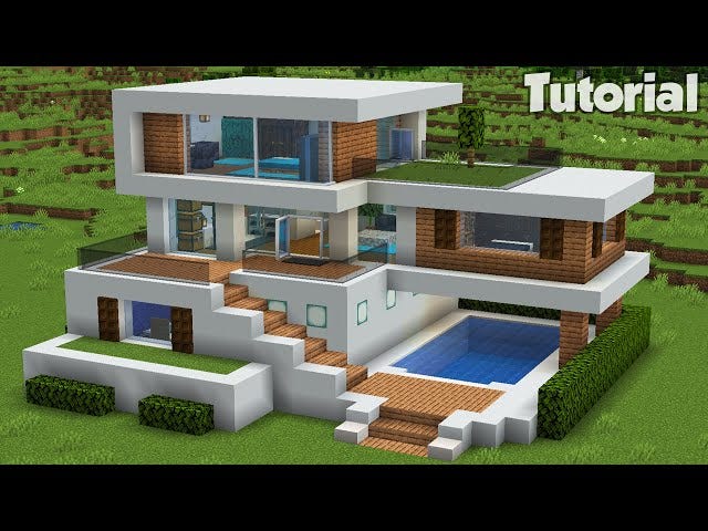 Modern House Minecraft FULL GUIDE & TUTORIAL - Rendani - Medium