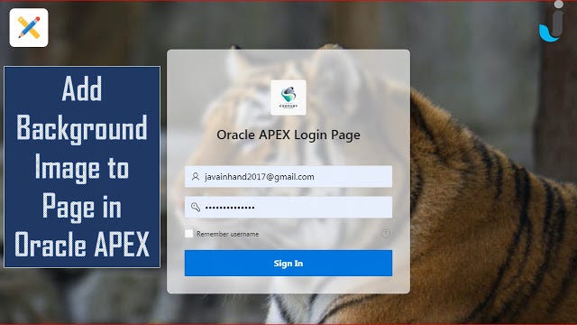 Add Background Image To Page In Oracle Apex — Javainhand Tutorial Medium