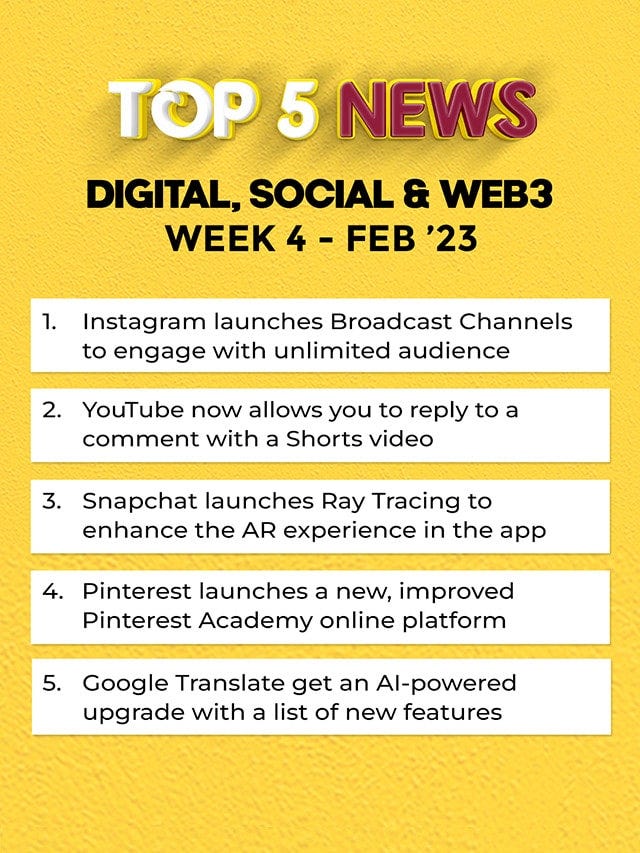 Top 5 Digital, Social Media & Web3 News: Instagram, YouTube, Snapchat ...