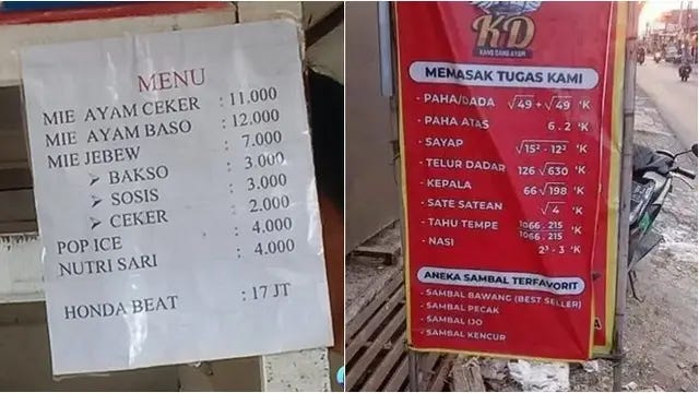 7 Potret Harga Menu di Warung Ini Kocak, Enggak Disangka | by YANG ...