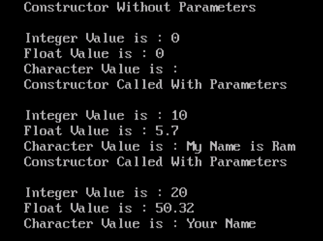 Class Declaration and Using Constructor with Different Arguments ...