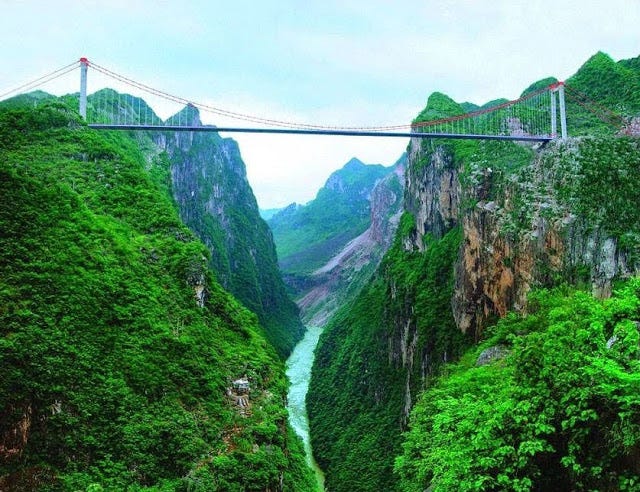 World’s Highest Bridge. Siduhe River Bridge in Badong County… | by ...