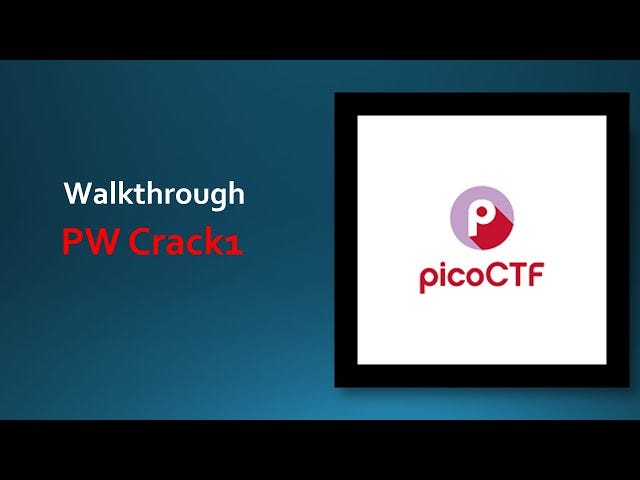 Pw Crack 1 Picoctf Cracking The Code Understanding Password