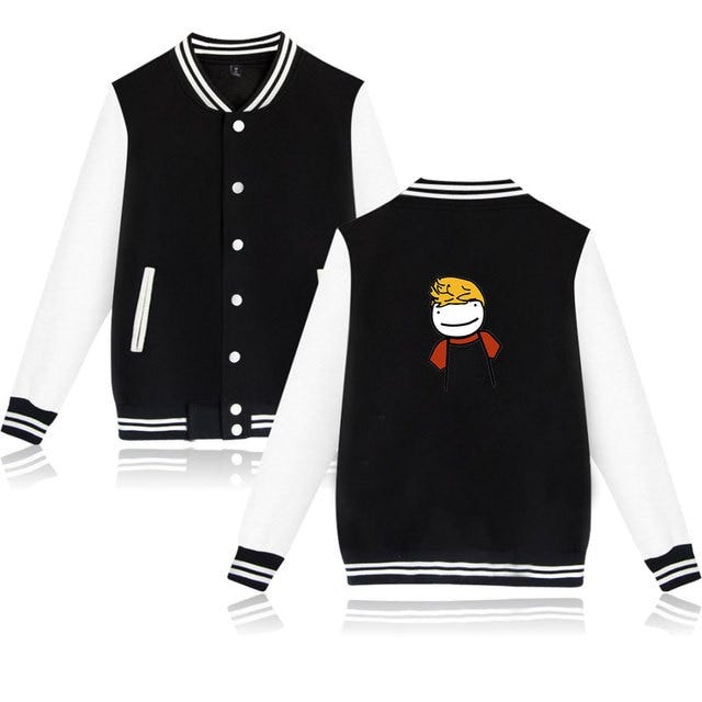 TommyInnit Jackets — Dream SMP Printed Fleece Baseball Jacket ...