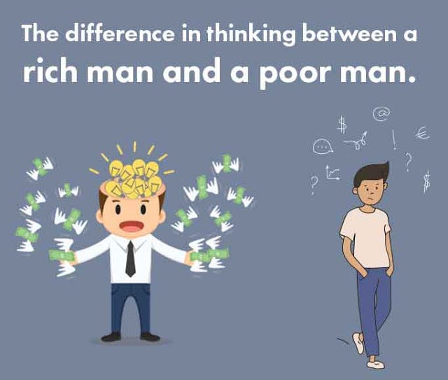 The difference in thinking between a rich man and a poor man. How to ...