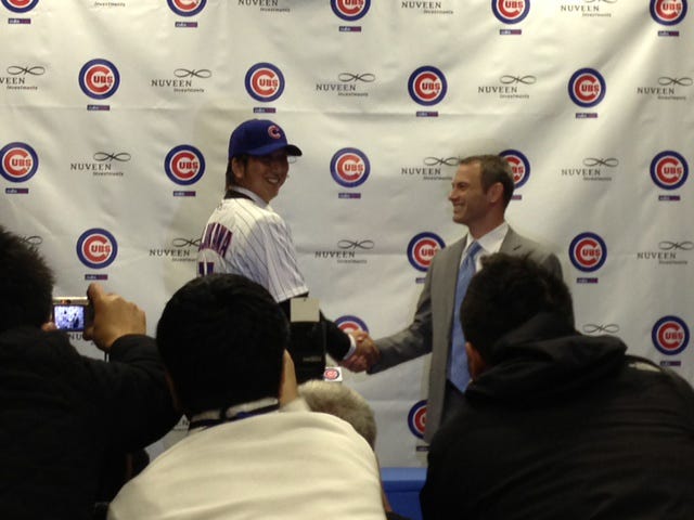Cubs introduce reliever Fujikawa | by MLB.com/blogs | Cubs Vine Line Blog