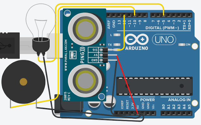 Tinkercad Circuits：Ultrasonic 倒車雷達(Parking sensor simulation) | by Ping-Lun Liao | Medium