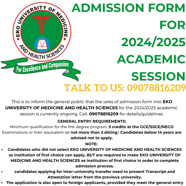 Eko University of medical and health sciences 2024/2025 DEPT. OF ...