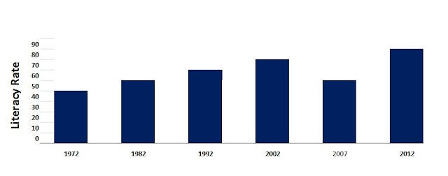 Graph and Charts Writing: The column graph below shows the literacy ...