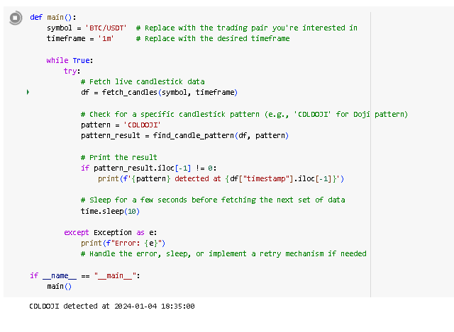 Real-time Cryptocurrency Trading Bot: Candlestick Pattern Detection with Python and CCXT | by SR ...