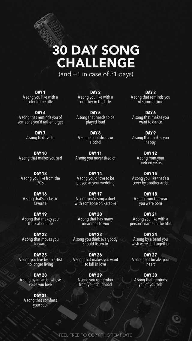 30 day song challenge and +1 in case u want more… | by Ebenhaezerqlyon ...