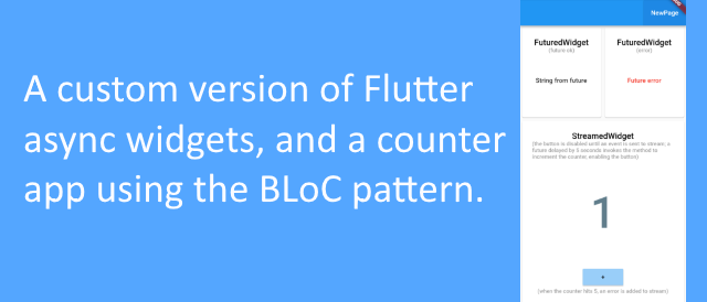 A custom version of Flutter async widgets, and a counter app using the BLoC pattern. | by ...