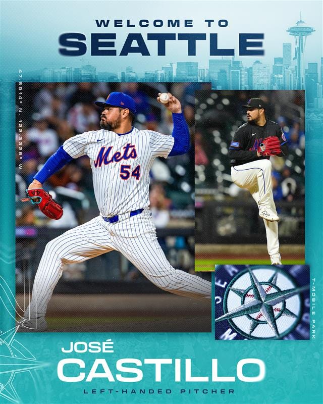 Mariners Claim LHP José Castillo off Waivers from New York Mets | by ...