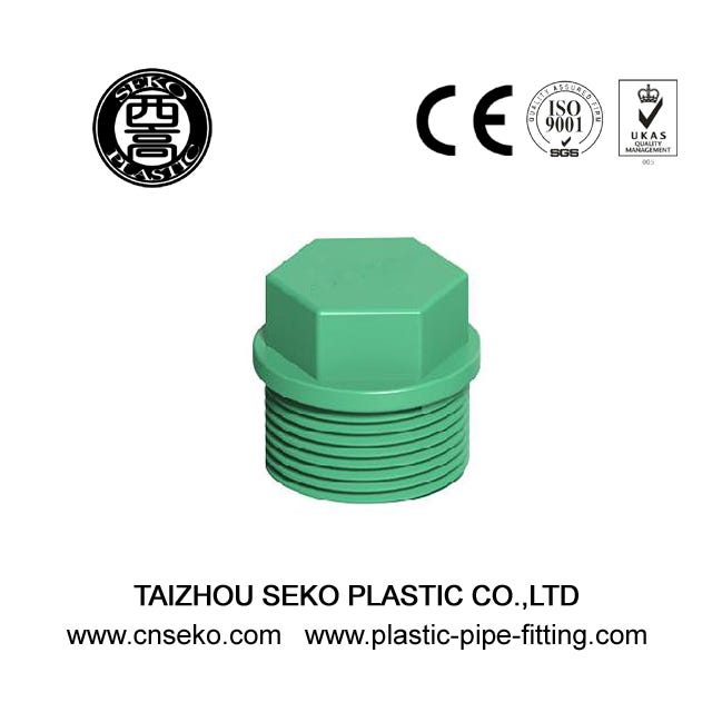 GREEN WHITE GREY PPR SCREWED THREADED PLUG PLASTIC PIPE FITTINGS FOR ...