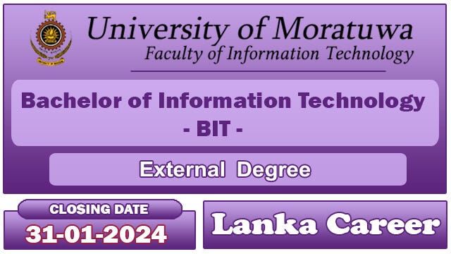 University of Moratuwa Sri Lanka External Degree — BIT - Lanka Career - Medium