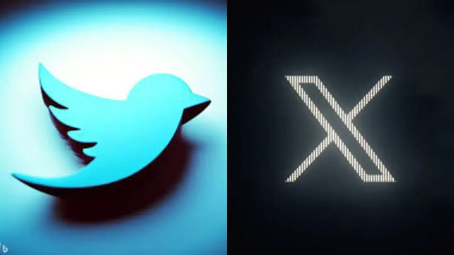Twitter’s logo has been changed to an X as part of a corporate ...