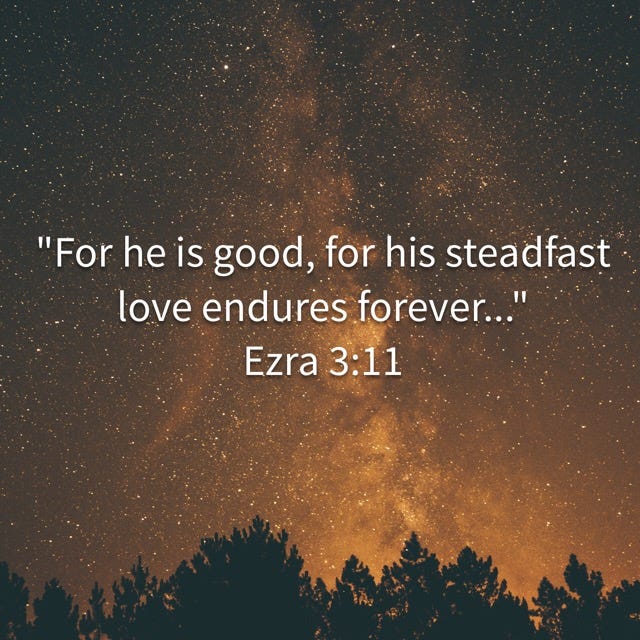His love endures forever. Genesis 3; Matthew 3; Ezra 3; Acts 3 | by ...