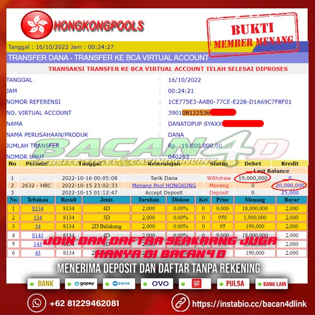 Bukti Menang Hongkong Member bacan4d Malam ini - Info Seputar Bacan ... Bukti Menang Hongkong Member bacan4d Malam ini - Info Seputar Bacan ...