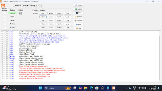 MySQL Shutdown Unexpectedly XAMPP | by Rizwanullah Khan | Sep, 2024 ...