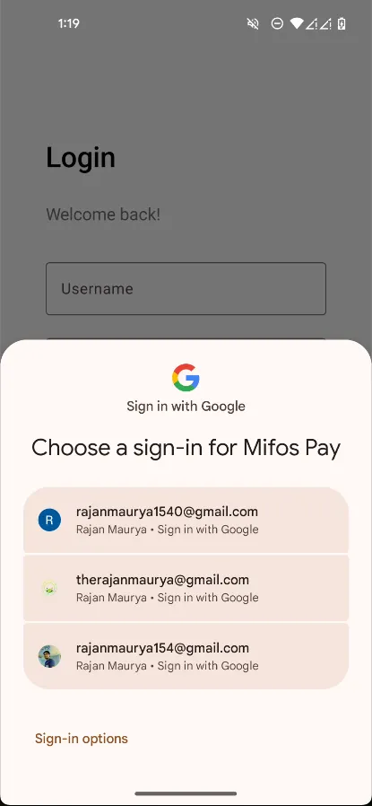 java - Problem regarding getting old UI in credential manager API in android - Stack Overflow
