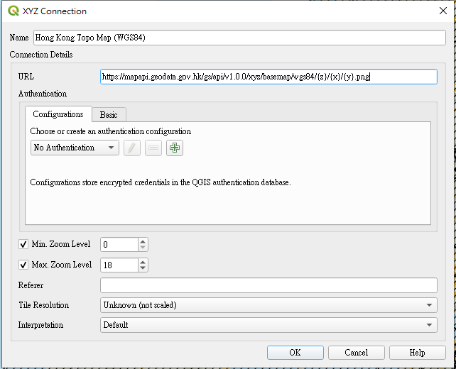 Visualizing map features in Hong Kong 1980 Grid system using QGIS with XYZ Tiles of the HK Map ...