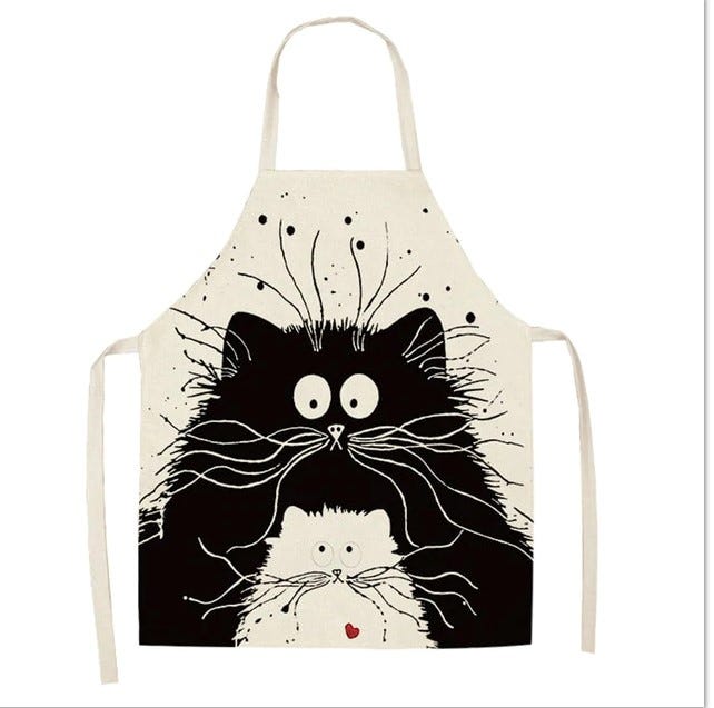 Crazy Cat Linen Apron-The Purrfect Cat Shop - The Purrfect Cat Shop ...