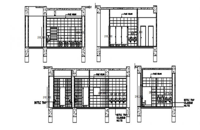 Sectional elevations of toilet in dwg file | by Cadbull | Medium