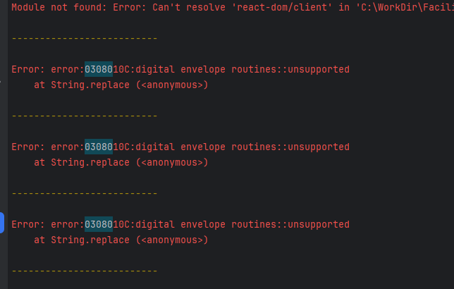 Yarn 安装的时候提示错误 error:0308010C:digital envelope routines::unsupported ...